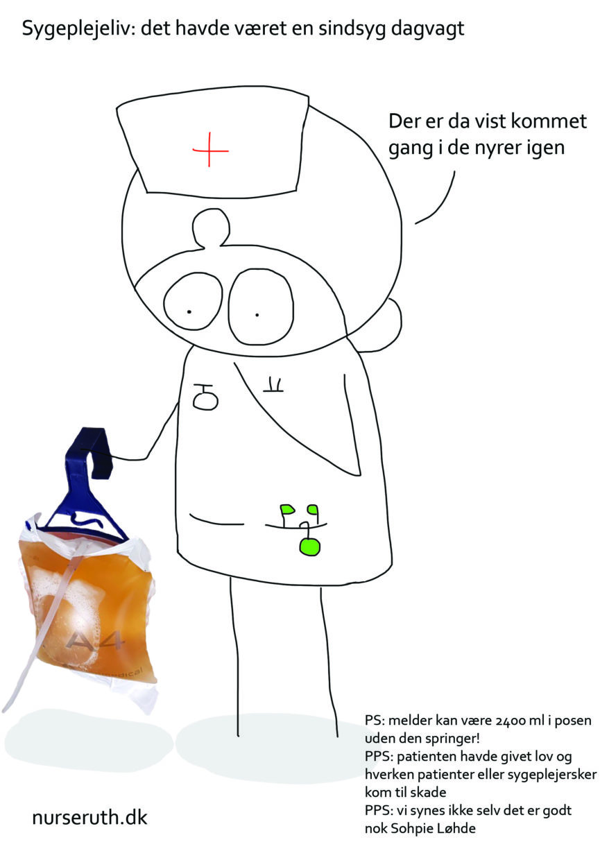 Personligt opdagede jeg først posen kl. 17.30. Stakkels dagvagter ...